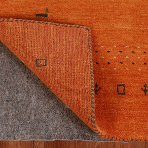 Handmade Orange Wool Gabbeh Indian Area Rug 5x8 - Etsy