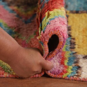 Multicolor Plush Moroccan Style Rug 8x10, Hand-knotted Oriental Area ...