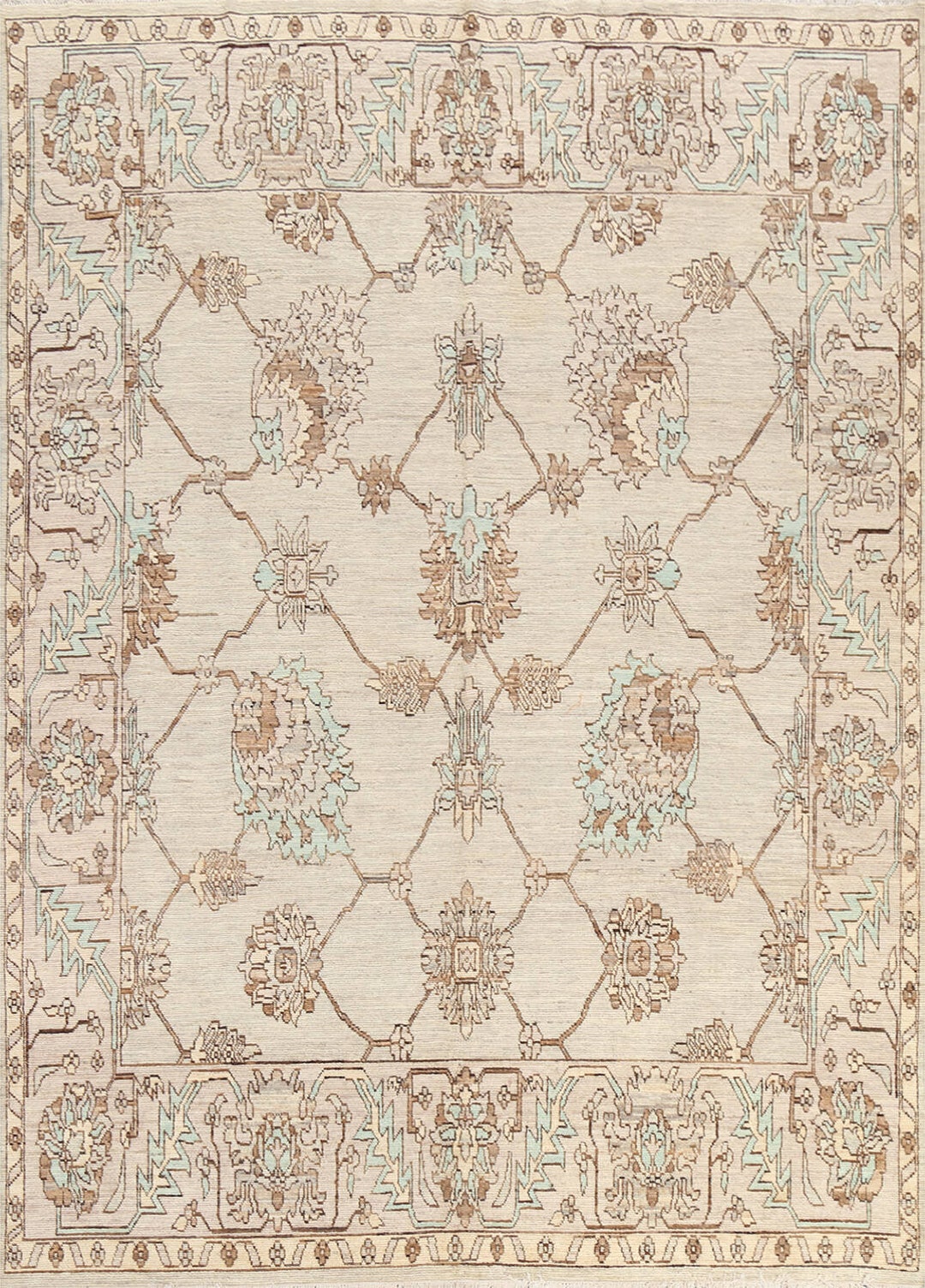 Floral Ziegler Oriental Area Rug 8x9, Handmade Wool Carpet, Vegetable ...
