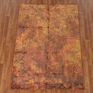 Orange / Rust Handmade Modern Abstract Rug 4x6 - Etsy