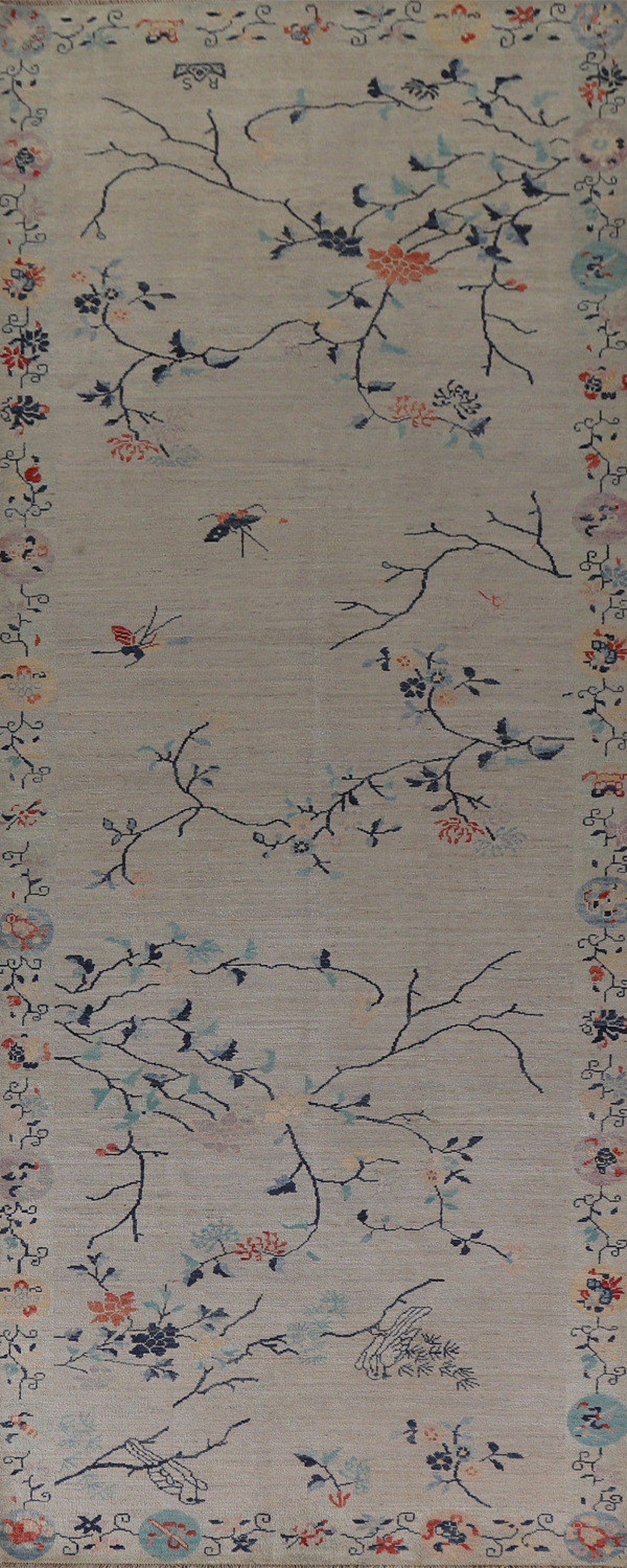 Transitional Art Deco Chinese Area Rug 5x14, Oriental Wool Carpet ...