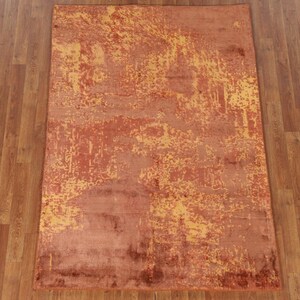 Handmade Orange Modern Abstract Rug 4x6 - Etsy