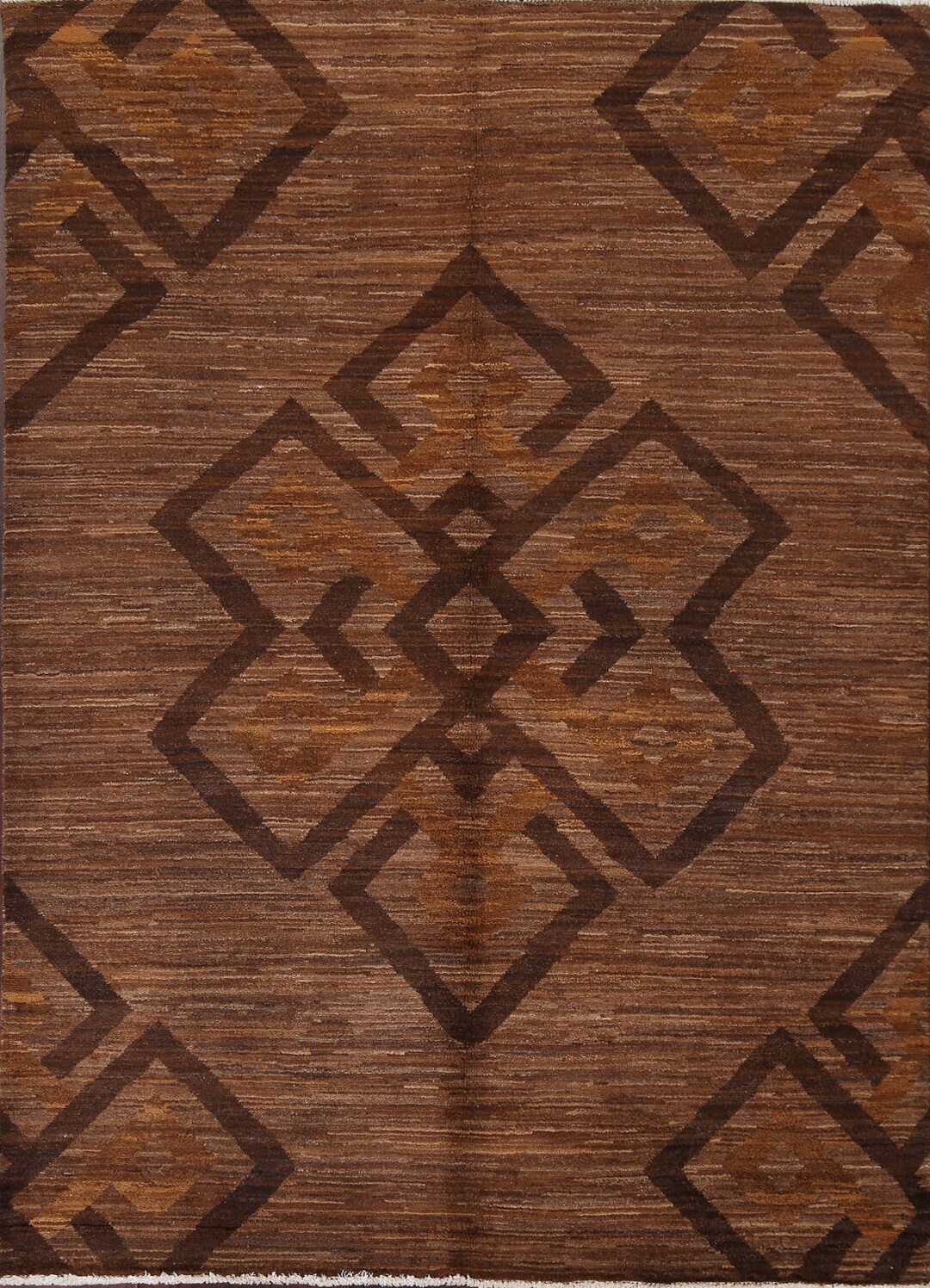 Brown Geometric Gabbeh Rug 5x6, Hand-knotted Wool Carpet - Etsy