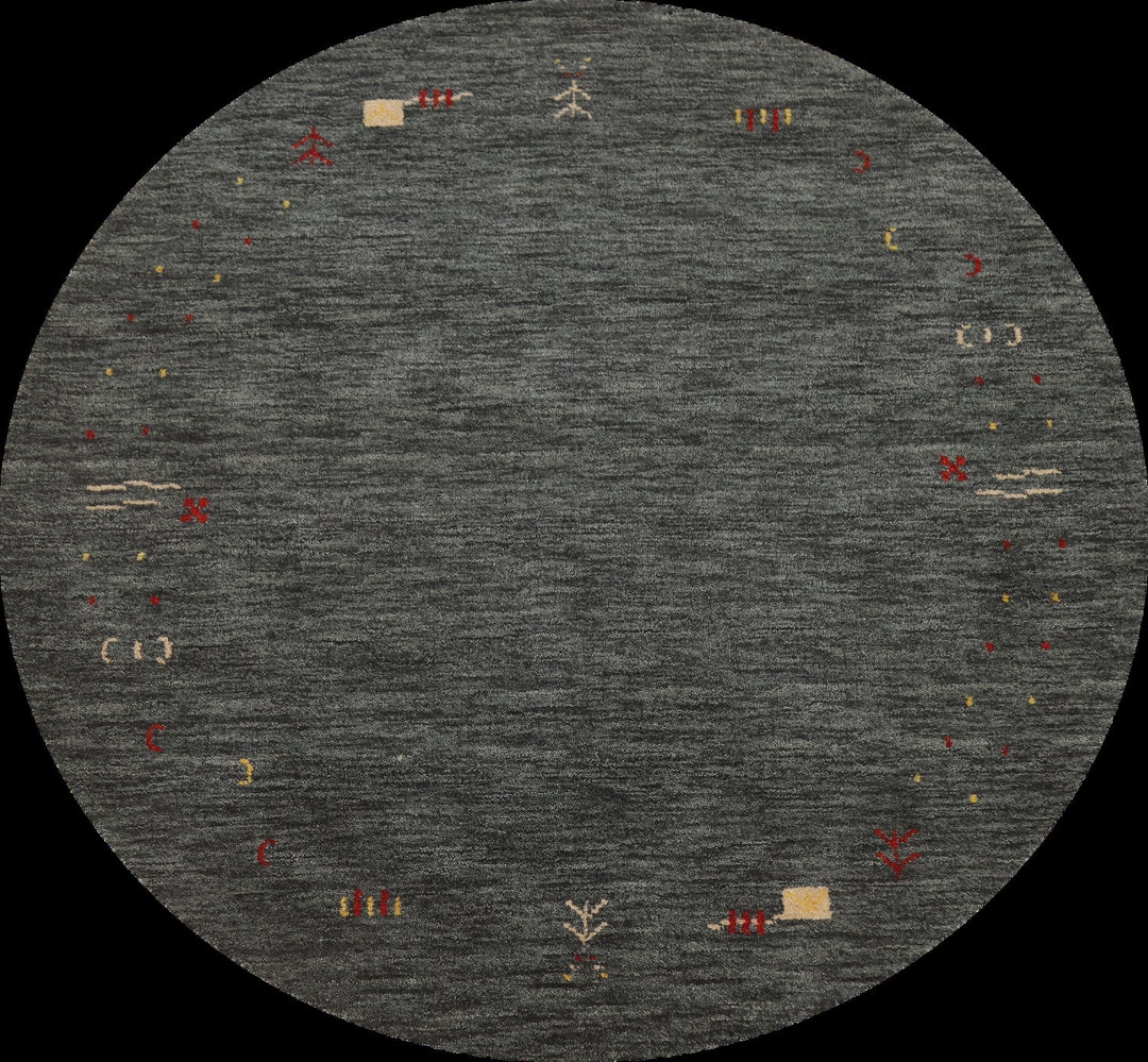 Handmade Wool Gabbeh Round Rug 5x5, Tribal Oriental Wool Carpet - Etsy