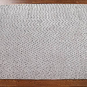Chevron Gabbeh Rug 5x8, Handmade Silk Carpet, Gray Rug - Etsy
