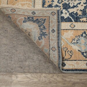 Navy Blue & Orange Khotan Rug 8x10, 100% Vegetable Dye Handmade Wool ...