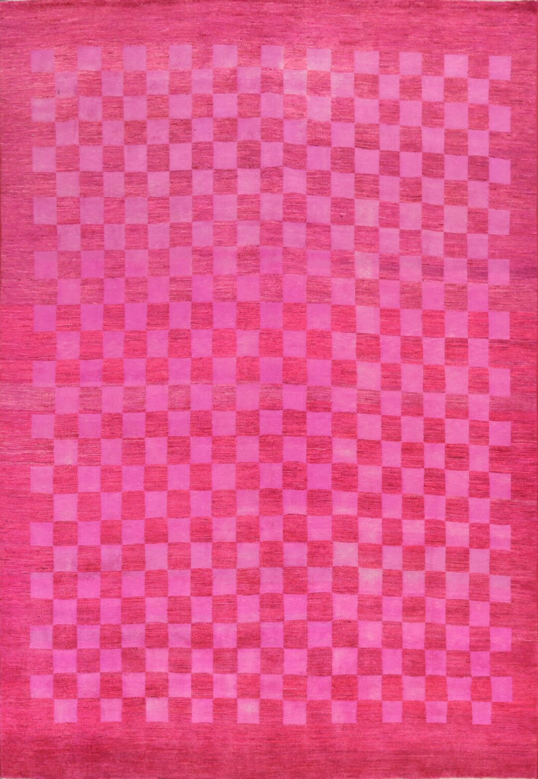 Pink Checkered Gabbeh Area Rug 8x10, Hand-knotted Wool Carpet, Oriental ...