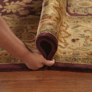 Purple & Gold Floral Agra Oriental Area Rug 9x12, Handmade Traditional ...