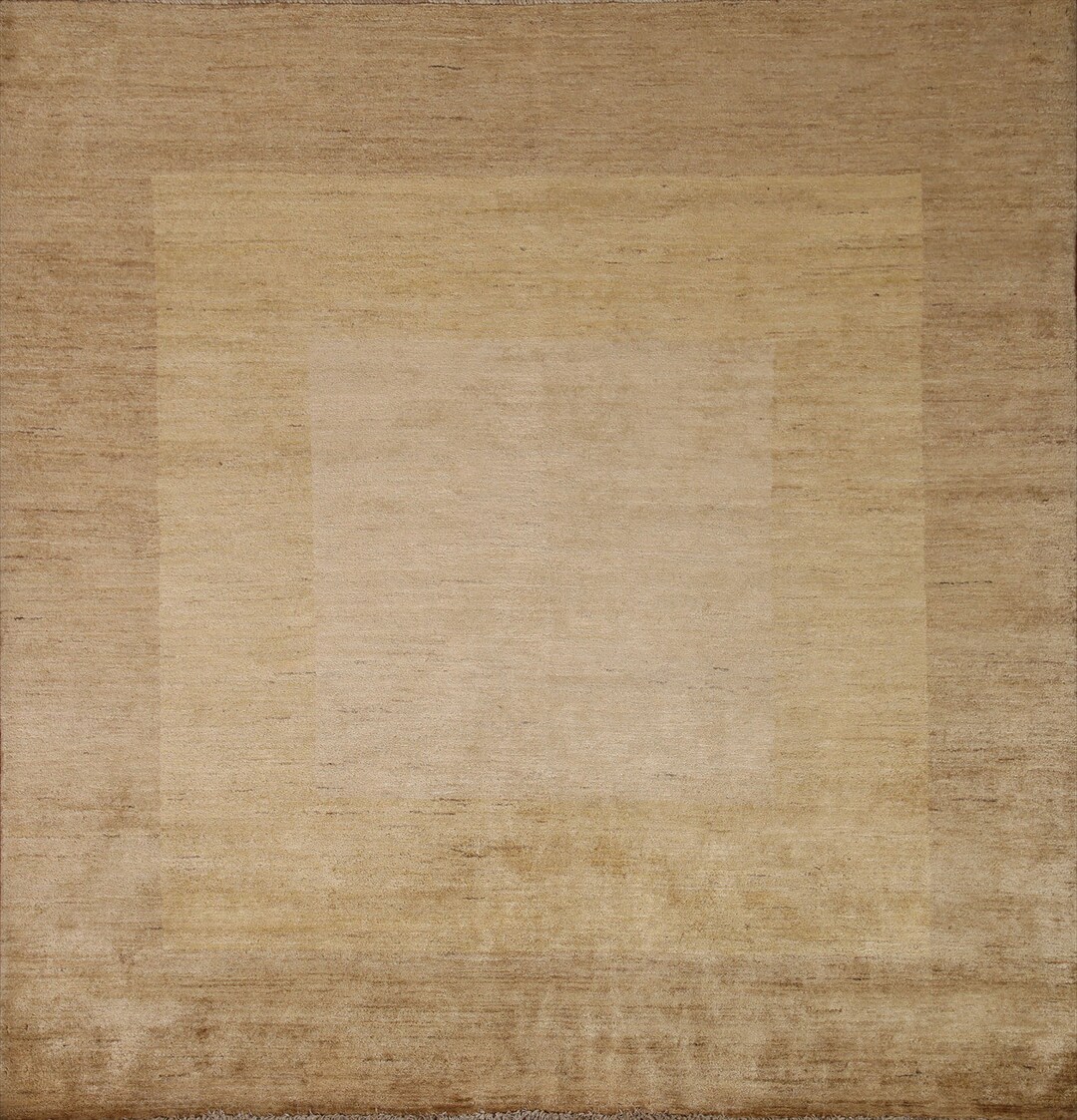 Handmade Gabbeh Square Area Rug 6x6, Oriental Wool Carpet, Vegetable ...