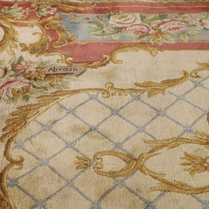 Handmade Traditional Aubusson Vegetable Dye Area Rug 9x15, Antique Wool ...