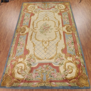 Handmade Traditional Aubusson Vegetable Dye Area Rug 9x15, Antique Wool ...