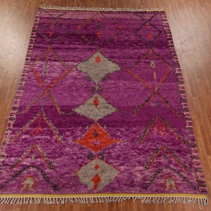 Handmade Purple Plush Moroccan Wool Area Rug 9x13 - Etsy