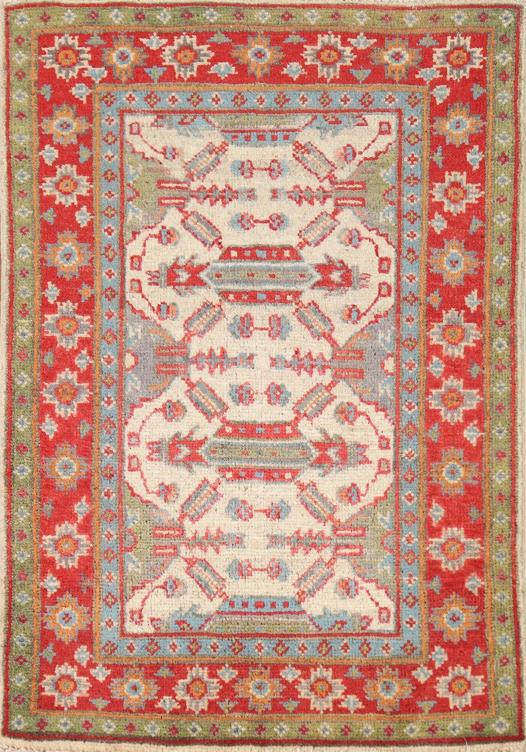 Handmade Geometric Wool Kazak Oriental Accent Rug 2x3 - Etsy