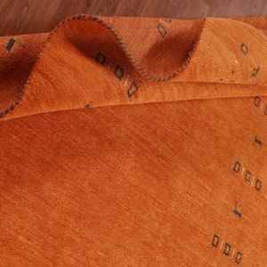 Handmade Orange Wool Gabbeh Indian Area Rug 5x8 - Etsy