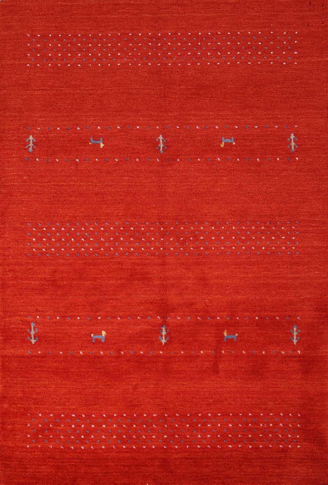 Handmade Tribal Orange Wool Gabbeh Oriental Rug 5x6 - Etsy