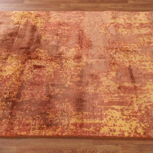 Handmade Orange Modern Abstract Rug 4x6 - Etsy