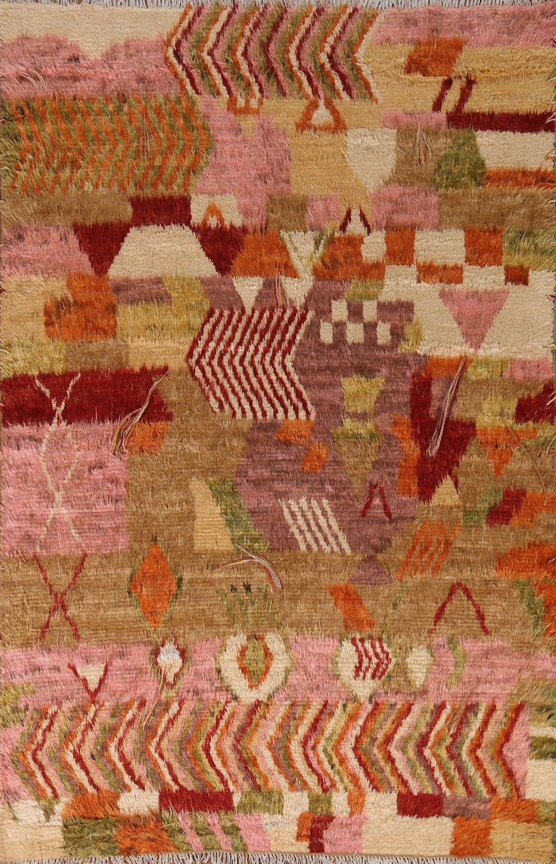 Geometric Moroccan Area Rug 6x8 Hand-knotted Wool Carpet - Etsy