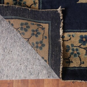 Handmade Navy Blue Art Deco Nichols Vintage Wool Area Rug 9x14 - Etsy