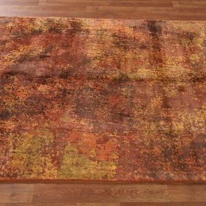 Orange / Rust Handmade Modern Abstract Rug 4x6 - Etsy