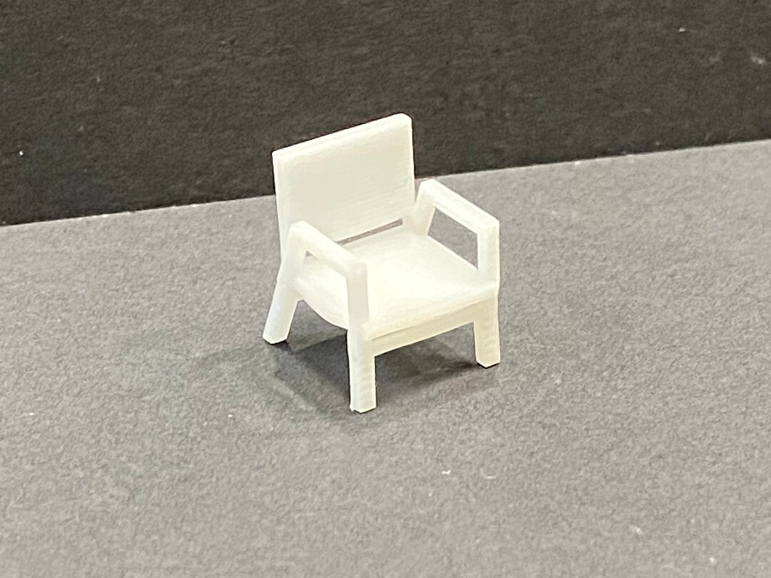 1:48 Scale Low Back Chair Kit * Dollhouse Miniature * O Scale / Gauge ...