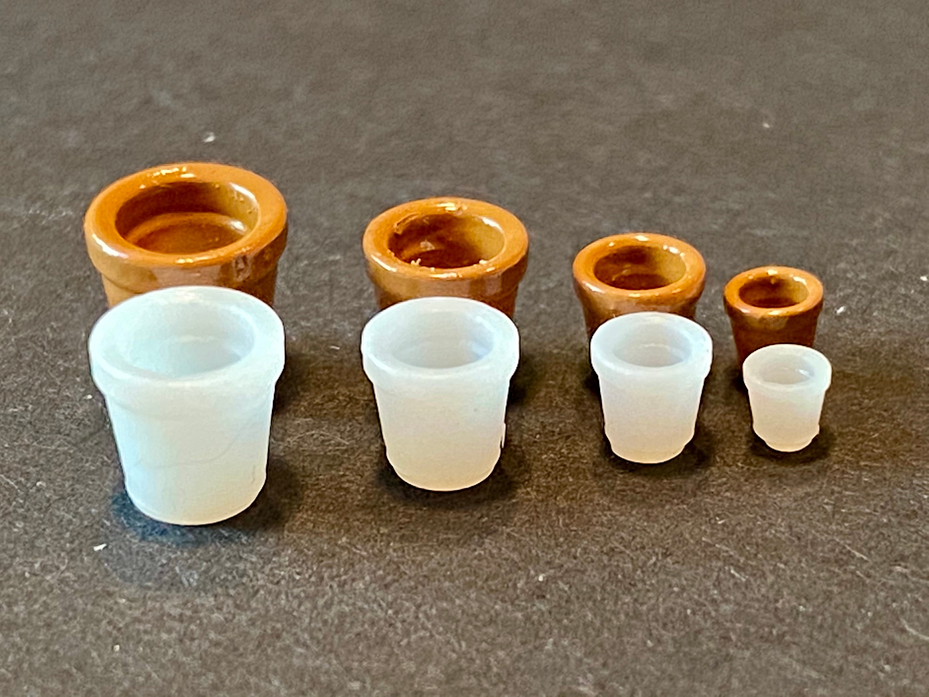 1:48 Scale Flower Pots Kit set of 4 Dollhouse Miniature | Etsy