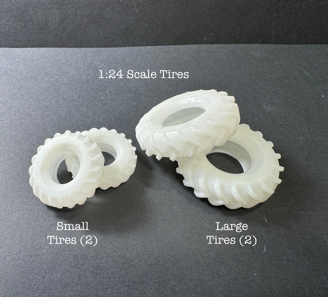 1:24 Scale Tires - Large or Small 2 in Set Kit * Dollhouse Miniature G ...