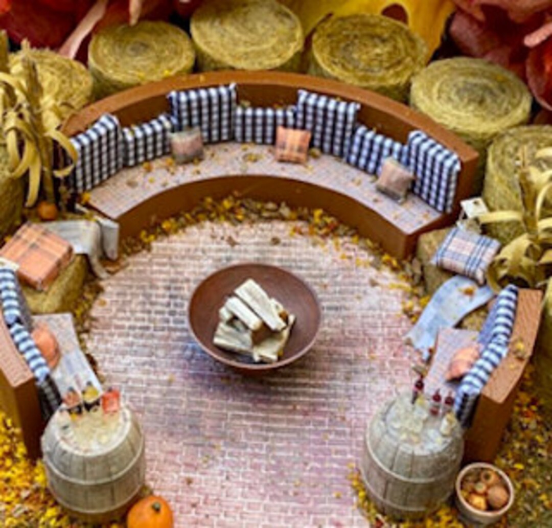 1:144 Scale Curved Patio Set KIT* Dollhouse Miniature * N Gauge * 3D ...