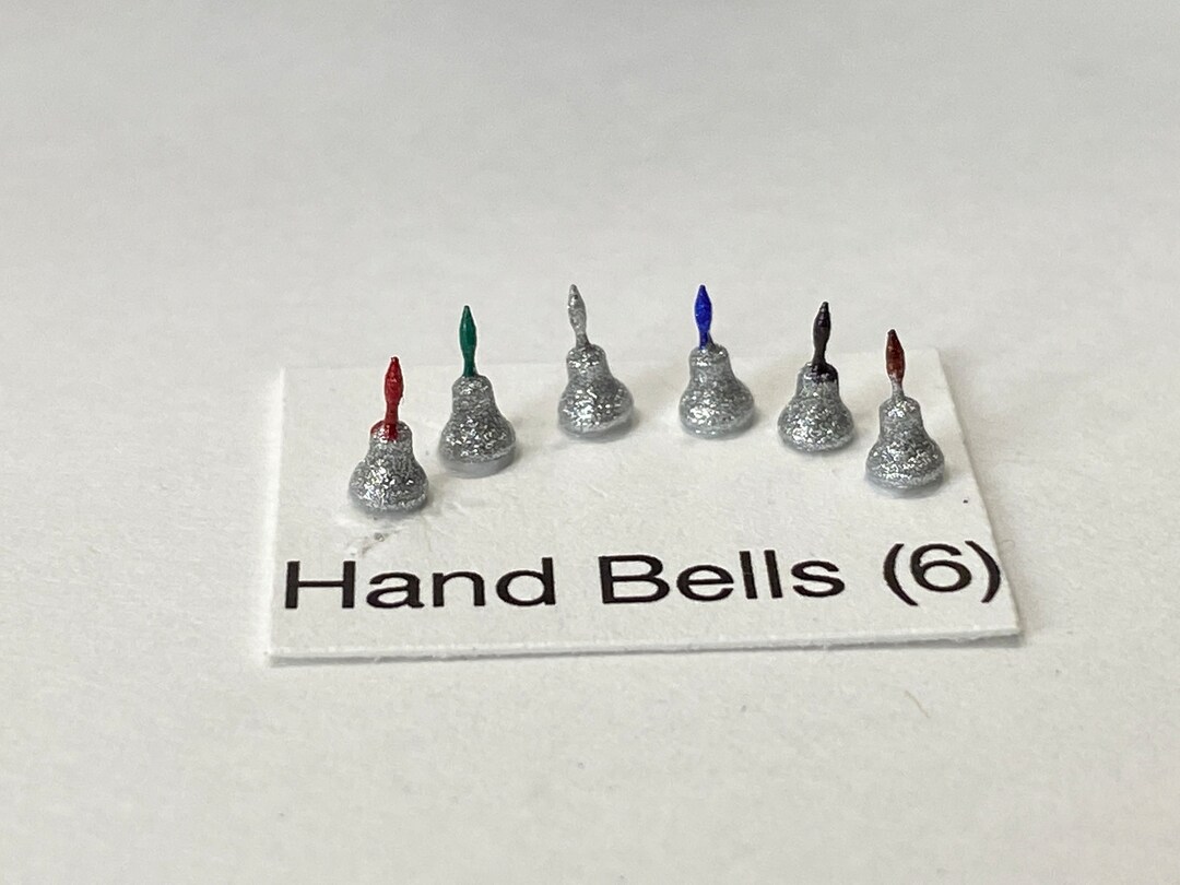 1:48 Scale Hand Bells (6) Kit * Dollhouse Miniature * O Gauge * 3D ...