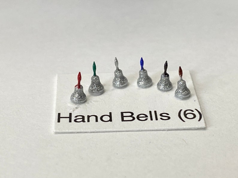 1:24 Scale Hand Bells (6) Kit * Dollhouse Miniature * G Gauge * 3D ...