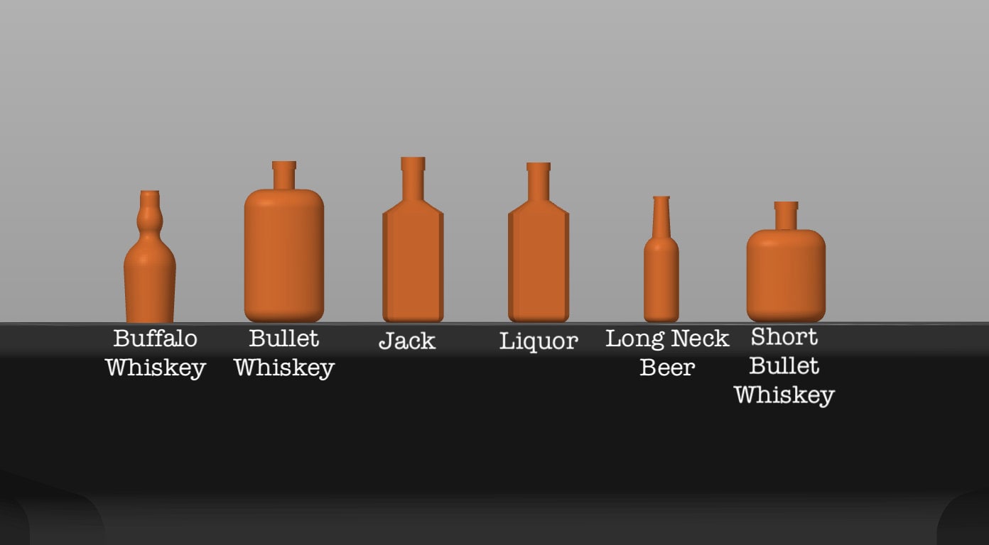 1:12 Scale Bottles - Liquor, Whiskey, Jack, Beer, Azul Kits * Dollhouse ...