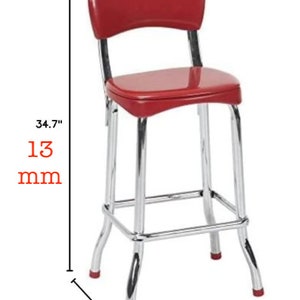 1:48 Scale Retro Counter Chair/step Stool Kit *dollhouse Miniature * O ...