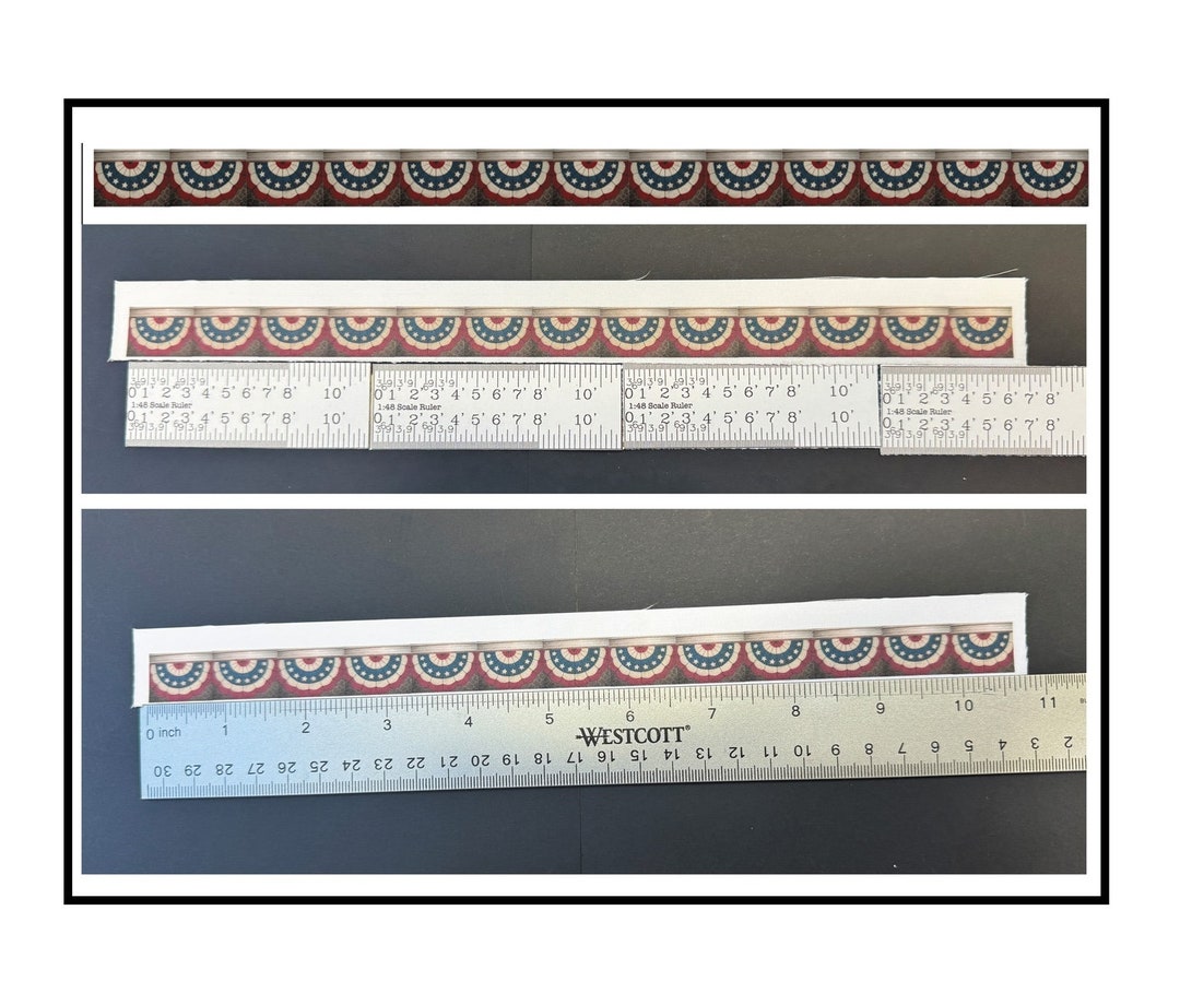 1:48 Scale USA Bunting Flags Kit * Dollhouse Miniature * O Gauge * 3D ...