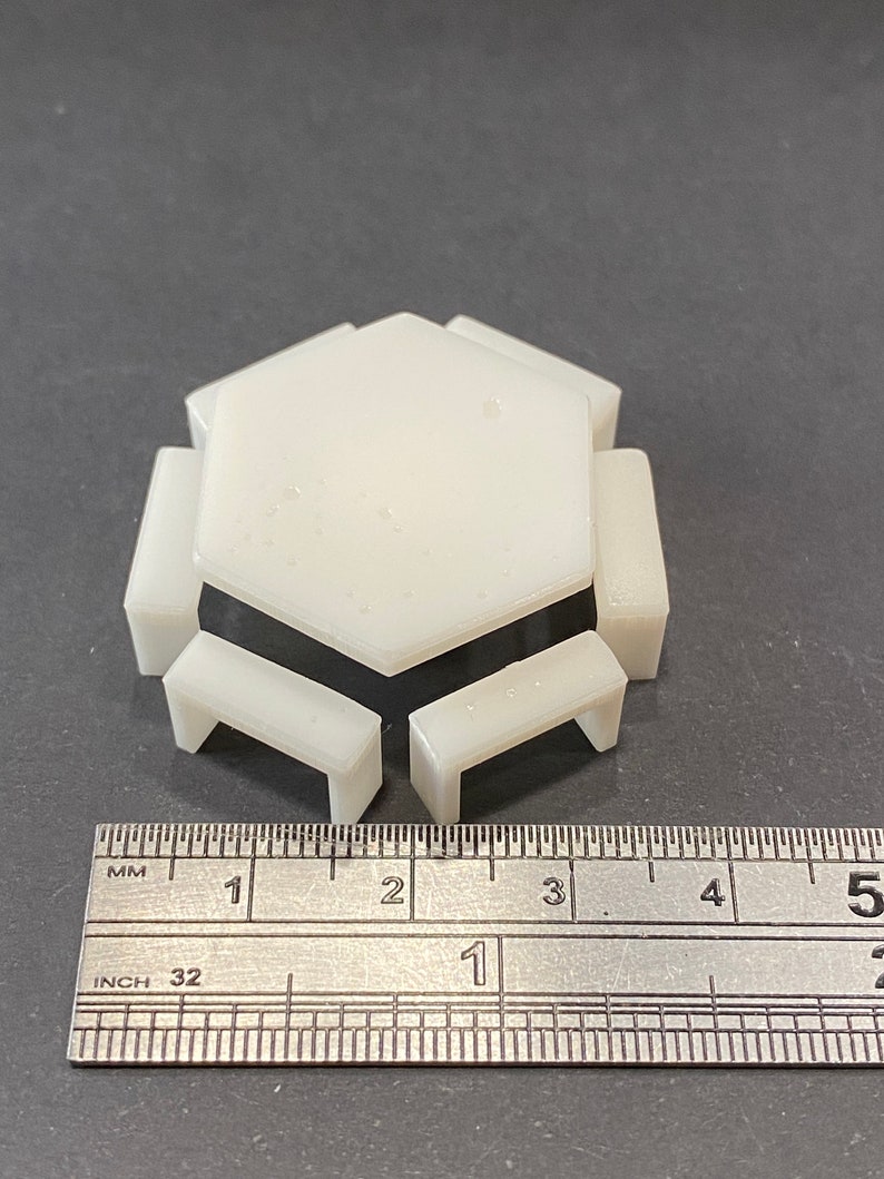 1:48 Scale Hexagon Table W/ 6 Benches Kit Dollhouse - Etsy