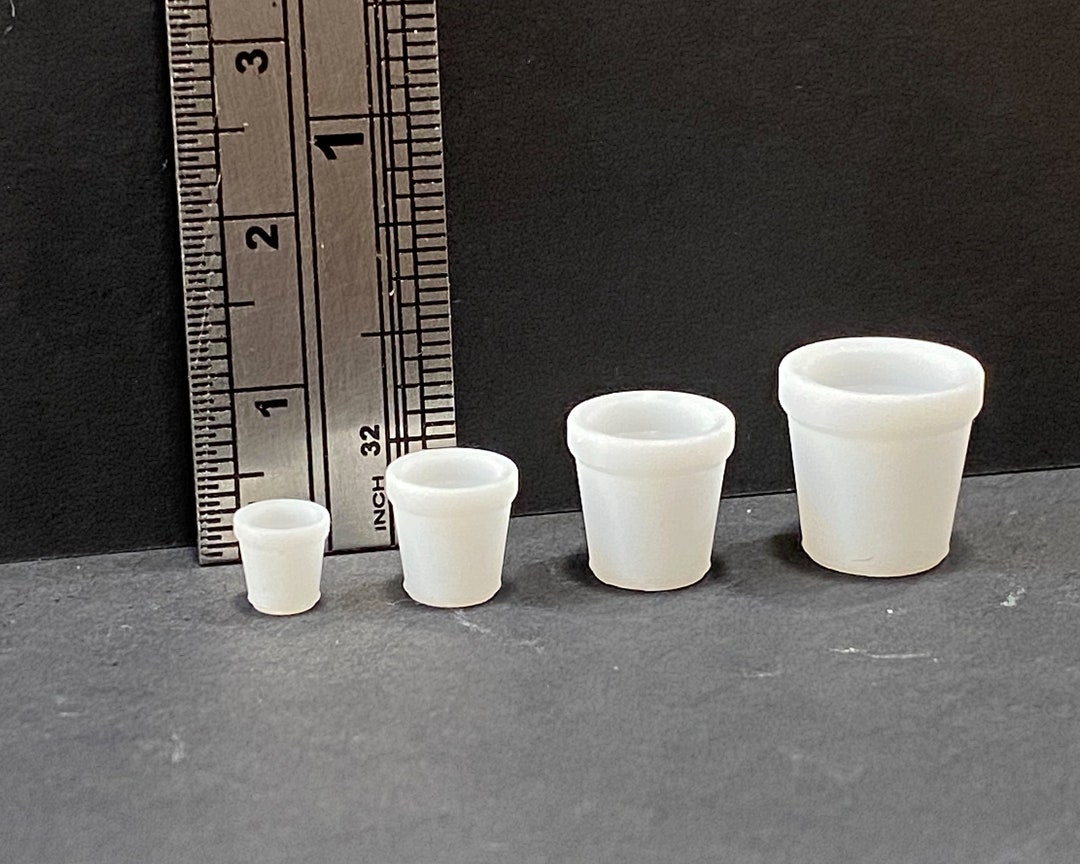 1:24 Scale Flower Pots Kit (set of 4) * Dollhouse Miniature * G Scale ...