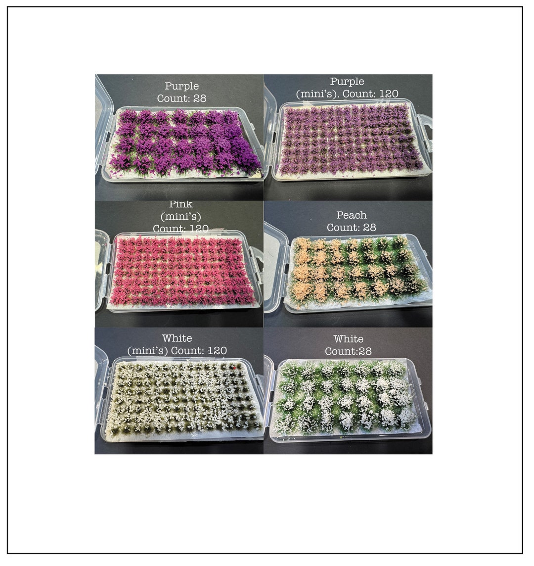 Flower Tufts Reg & Mini * Small Scale Dollhouse Miniature Diorama ...