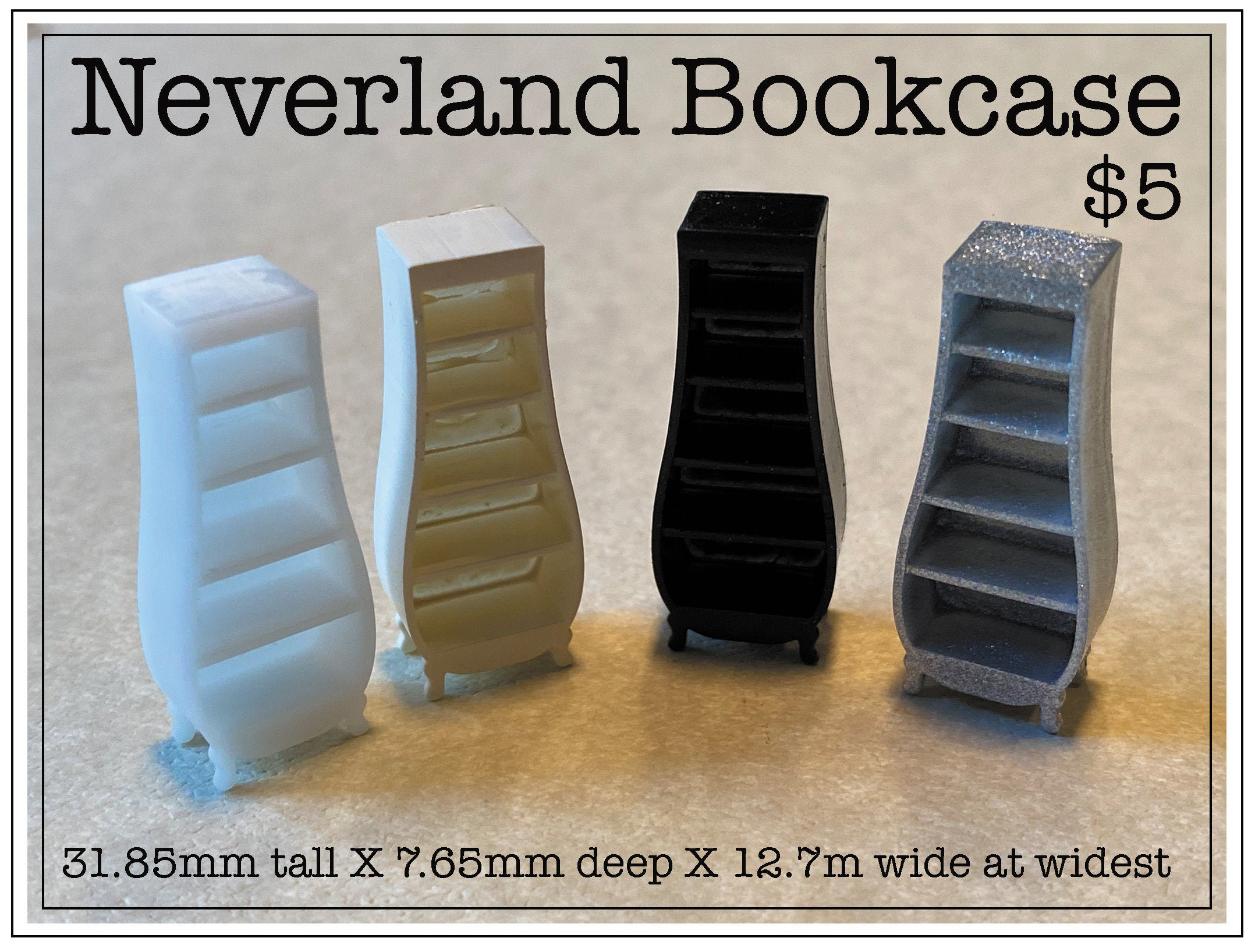 1:64 Scale Neverland Bookcase Kit * Dollhouse Miniature *S Gauge ...