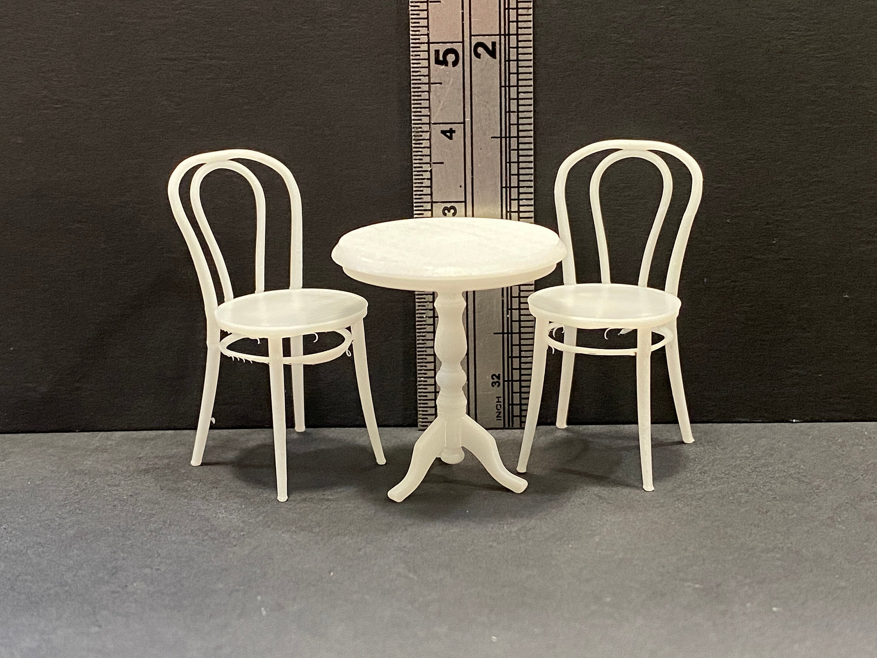 1:24 Scale Cafe Table & 2 Chairs Kit * Dollhouse Miniature * G Scale ...