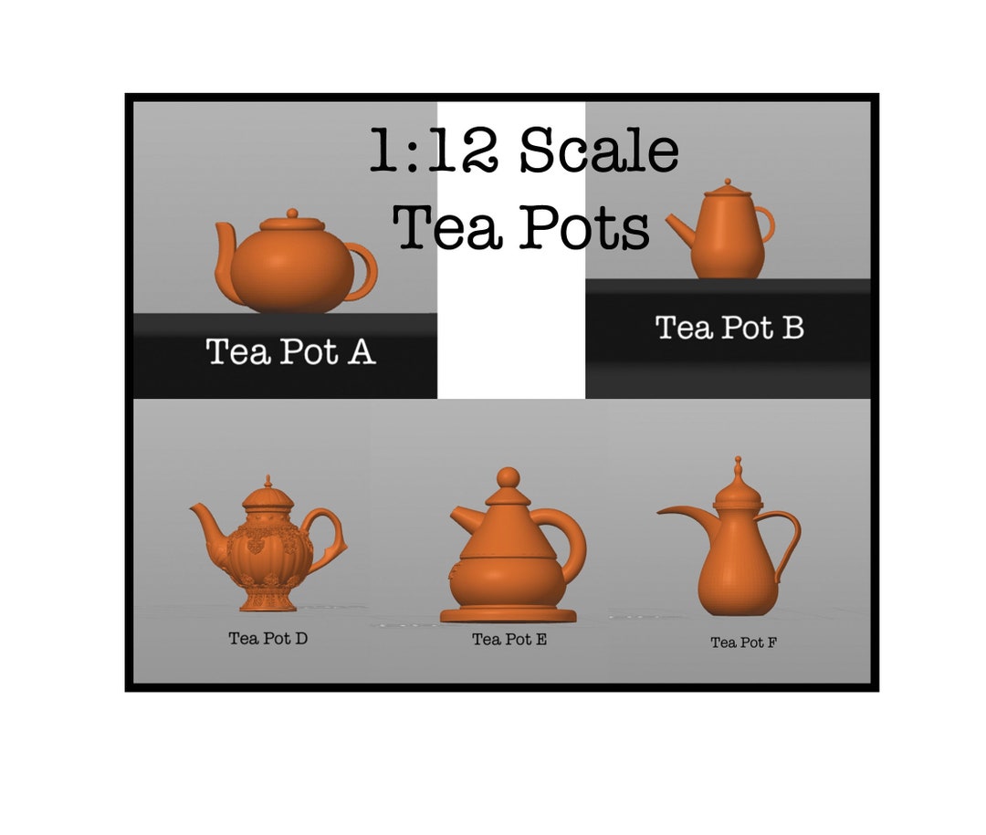 1:12 Scale Tea Pot CHOICE Kit * Dollhouse Miniature * 3D Printed ...