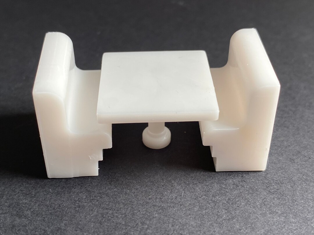 1:48 Scale Restaurant Booth and Table Kit * Dollhouse Miniatures * O ...