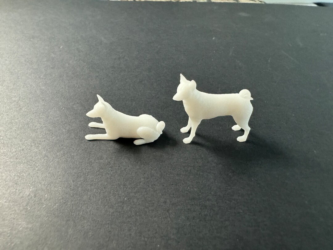 1:48 Scale Basenji Dog - Laying or Standing Kit * Dollhouse Miniature ...