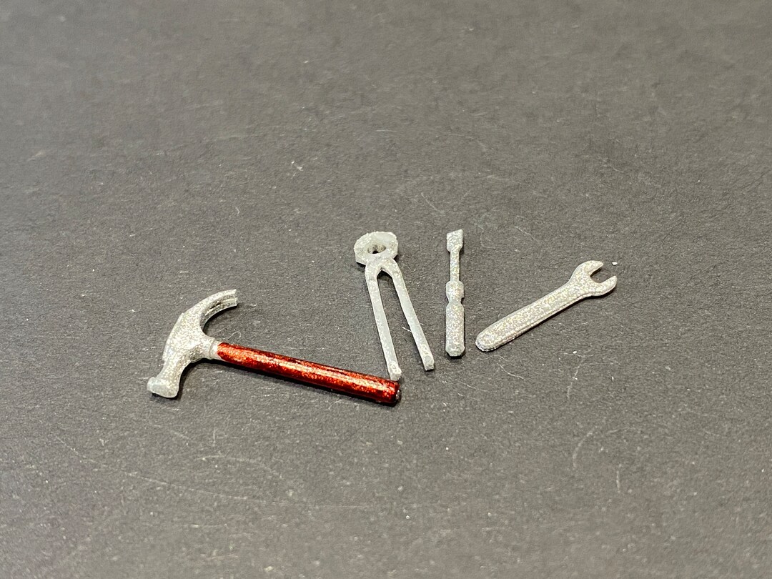 1:48 Scale Tools (5) Kit *dollhouse Miniature * O Scale / Gauge * 3D ...
