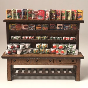 1:48 Scale Restaurant Size Canned Goods (10) Kit * Dollhouse Miniature ...