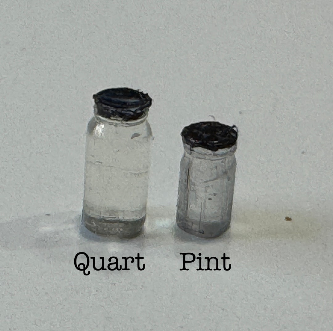 1:24 Scale Canning Jars Pint or Quart (6) Kit * Dollhouse Miniature * G ...