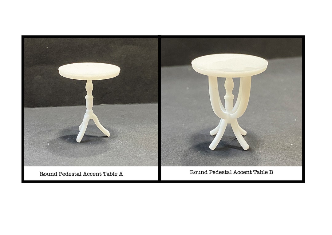 1:24 Scale Round Pedestal Accent Table A or B Kit * Dollhouse Miniature ...