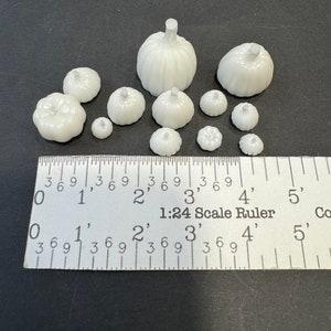 1:24 Scale Pumpkins assortment of 12 Kit Dollhouse Miniature G Gauge 3D ...