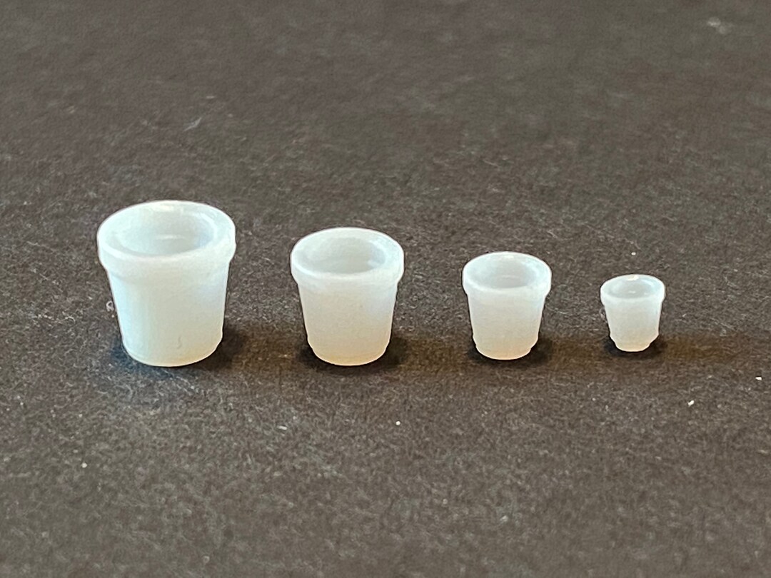 1:48 Scale Flower Pots Kit (set of 4) * Dollhouse Miniature * O Scale ...