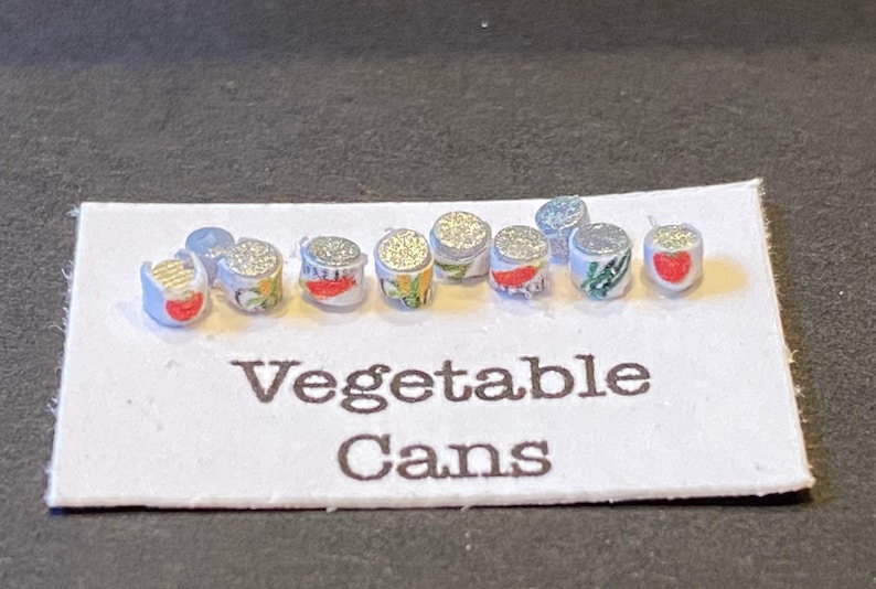 1:48 Scale Vegetable Cans (10) Kit * Dollhouse Miniature * O Gauge * 3D ...