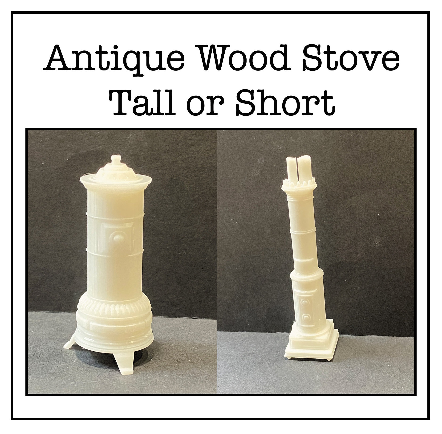 1:48 Scale Antique Wood Stove - Short or Tall Kit * Dollhouse Miniature ...