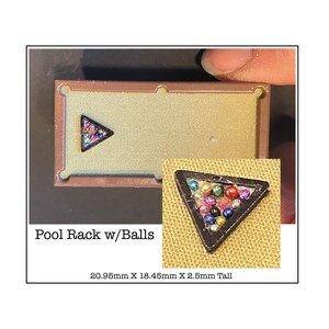 1:24 Scale Pool or Billiards Table, Cue Rack, or Rack W/balls Kits ...