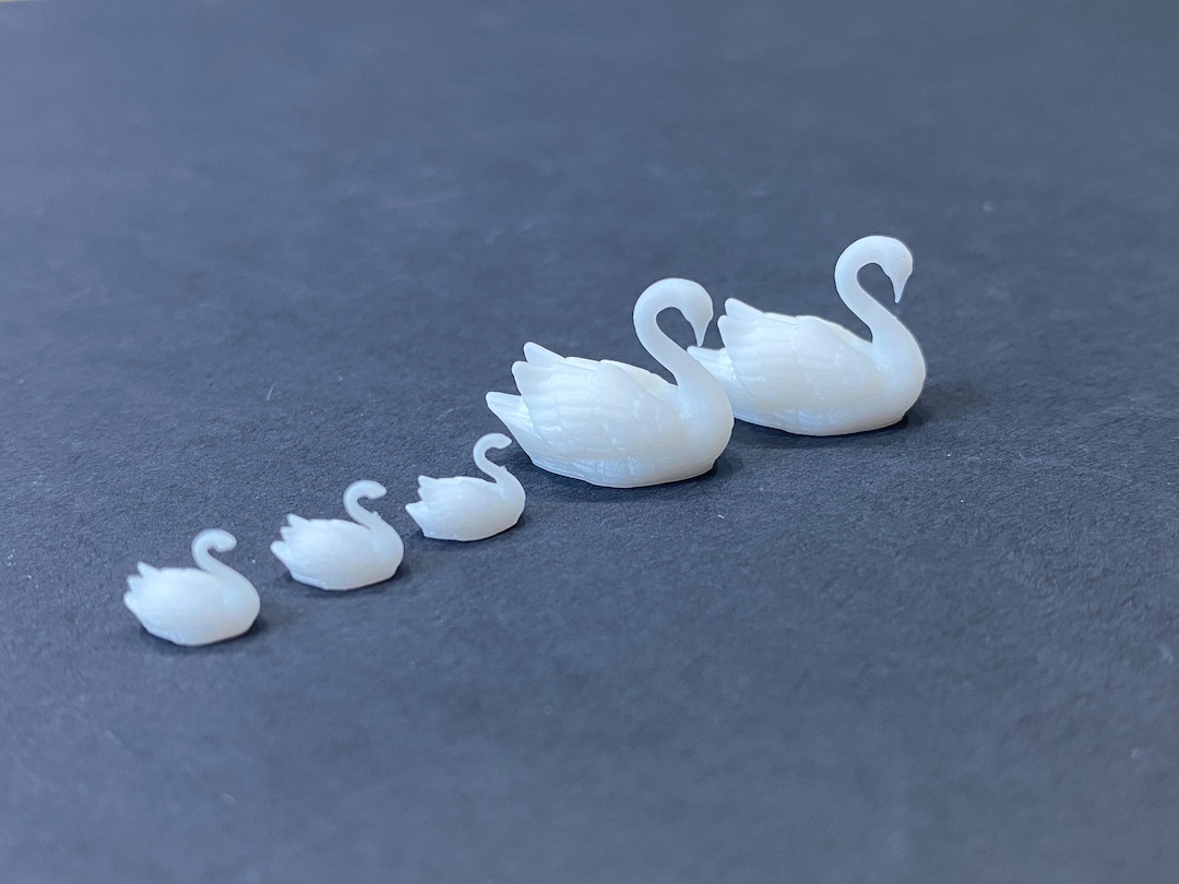 1:48 Scale Swans (set of 2 or Family of 5) Kit * Dollhouse Miniature ...